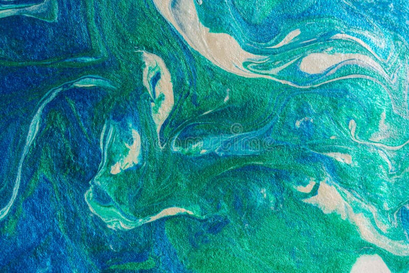 Turquoise Blue Abstract Background in the Technique of Fluid Art Stock ...