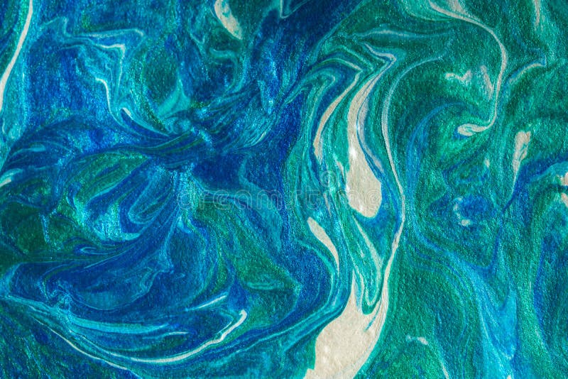 Turquoise Blue Abstract Background in the Technique of Fluid Art Stock ...