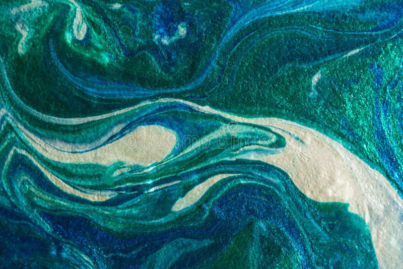 Turquoise Blue Abstract Background in the Technique of Fluid Art Stock ...