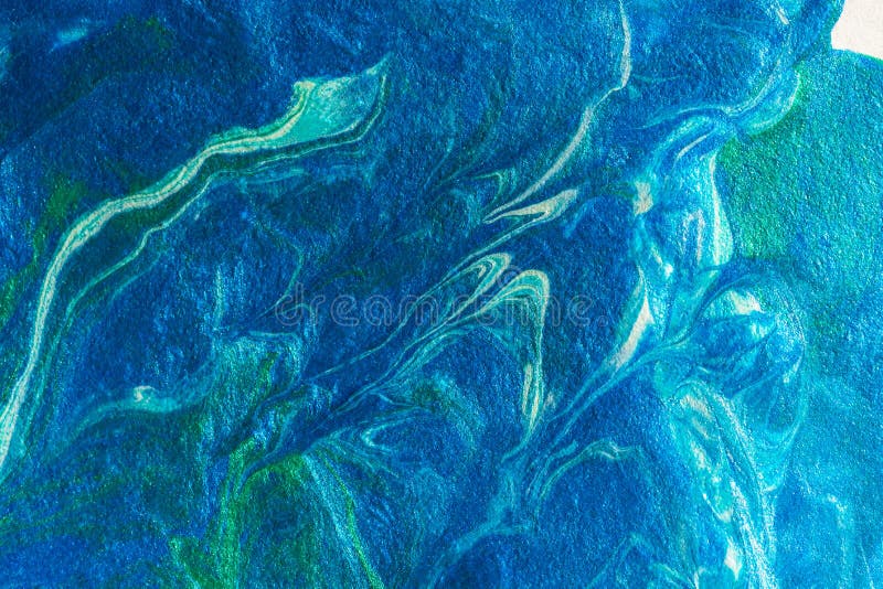 Turquoise Blue Abstract Background in the Technique of Fluid Art Stock ...