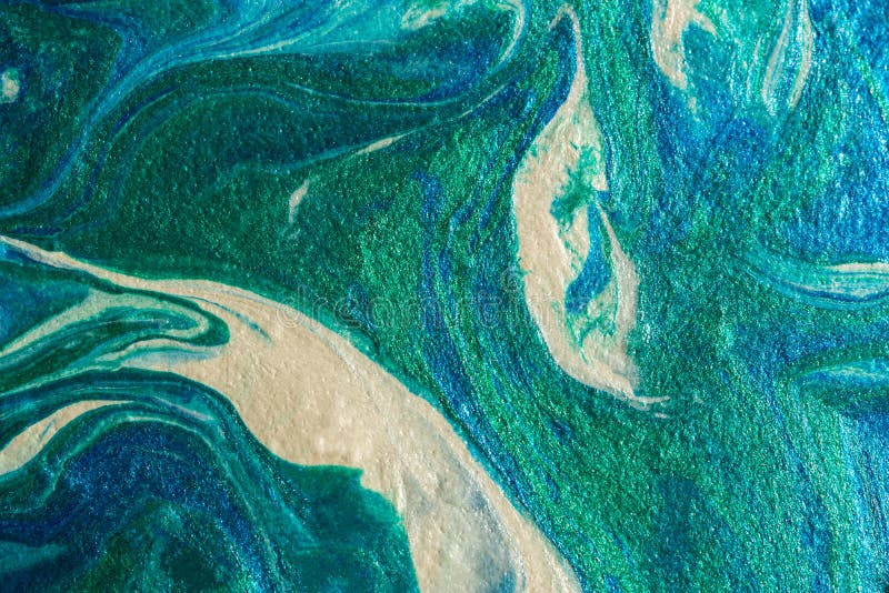 Turquoise Blue Abstract Background in the Technique of Fluid Art Stock ...