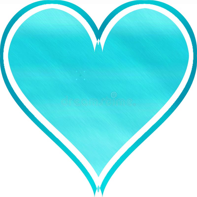 Turquoise Blue Abstract Unique Heart Stock Illustration - Illustration ...