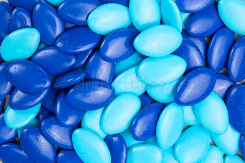 Turquoise and Blue Coated Chocolate or Almonds Stock Image - Image of ...