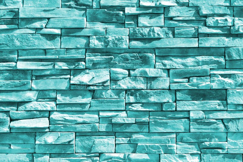 Turquoise Blue Interior Cut Stone Wall Stock Image - Image of structure ...
