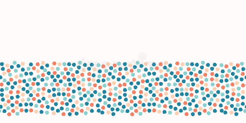 Turquoise Blue Polka Dot Circles. Vector Pattern Seamless Border ...