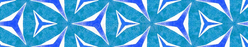 Turquoise Blue Retro Seamless Border Scroll. Geome Stock Illustration ...