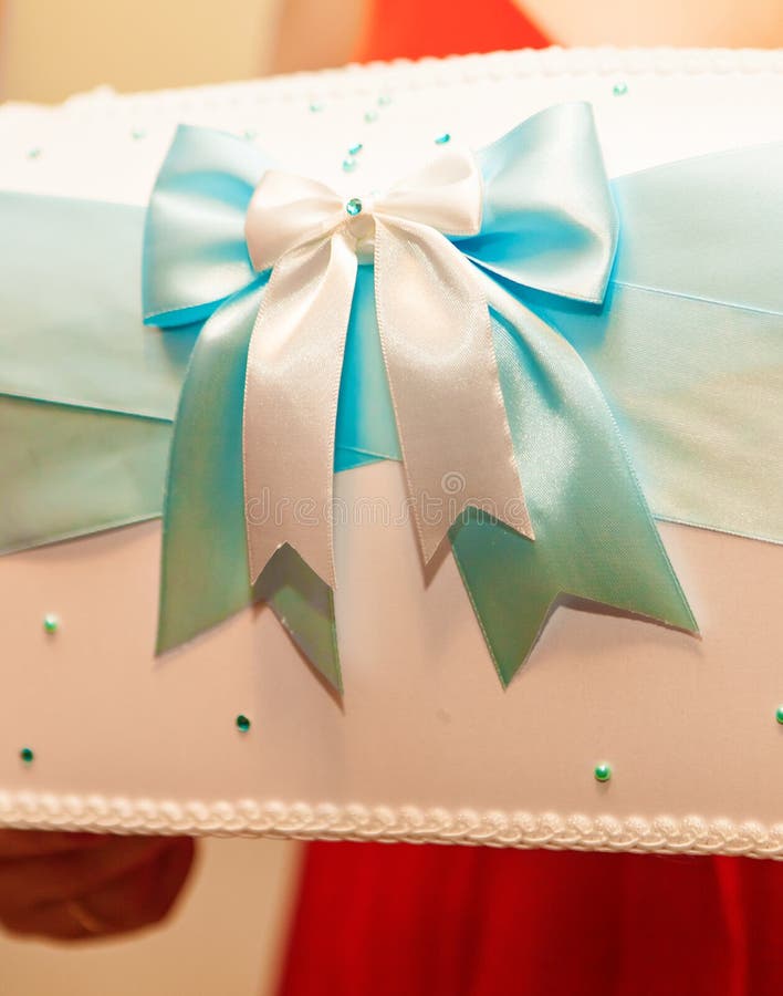 Turquoise Blue Ribbon Bow for Packaging Stock Photo - Image of ...