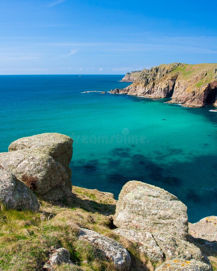 Turquoise Sea Blue Sky Mediterranean Landscape French Riviera Stock ...