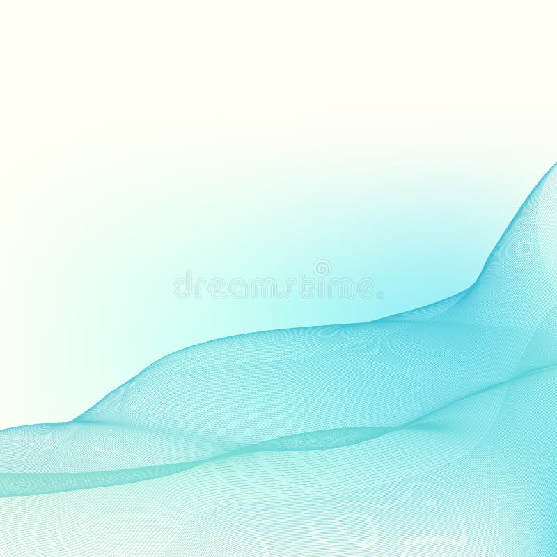 Turquoise Blue Transparent Wave. Abstract Vector Graphics Stock Vector ...