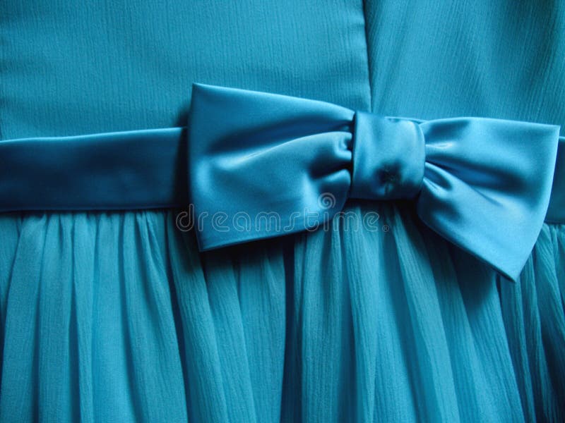 Turquoise Bow Tied on Fabric - Horizontal Stock Photo - Image of family ...