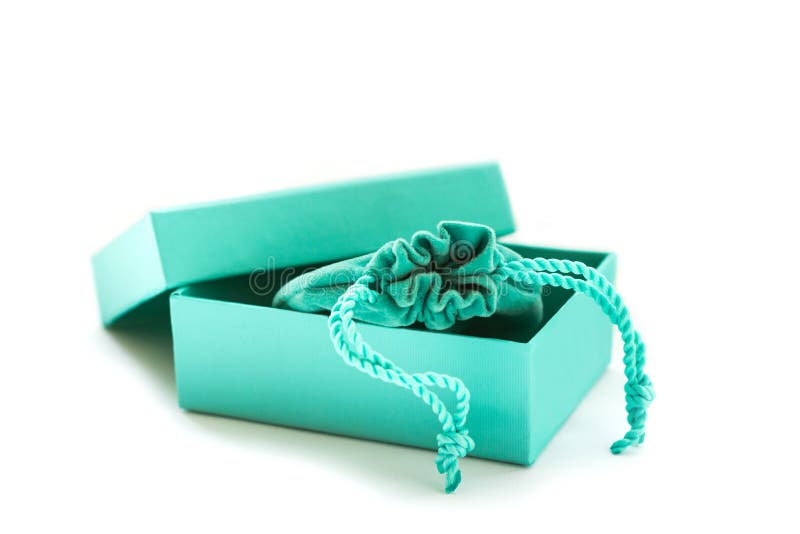 Turquoise box for present stock image. Image of dream - 91731377