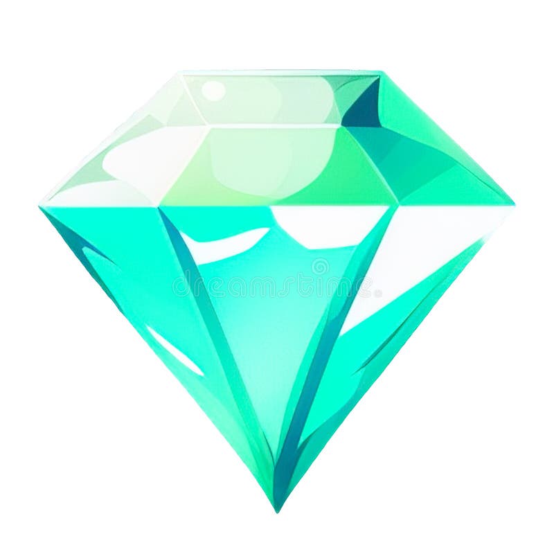 Turquoise Cartoon Gem Isolated on White Stock Photo - Image of elegant ...
