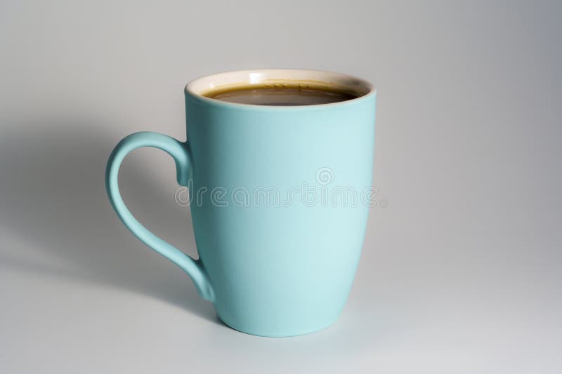 Turquoise Ceramic Mug Filled Coffee Light Background Stock Photos ...