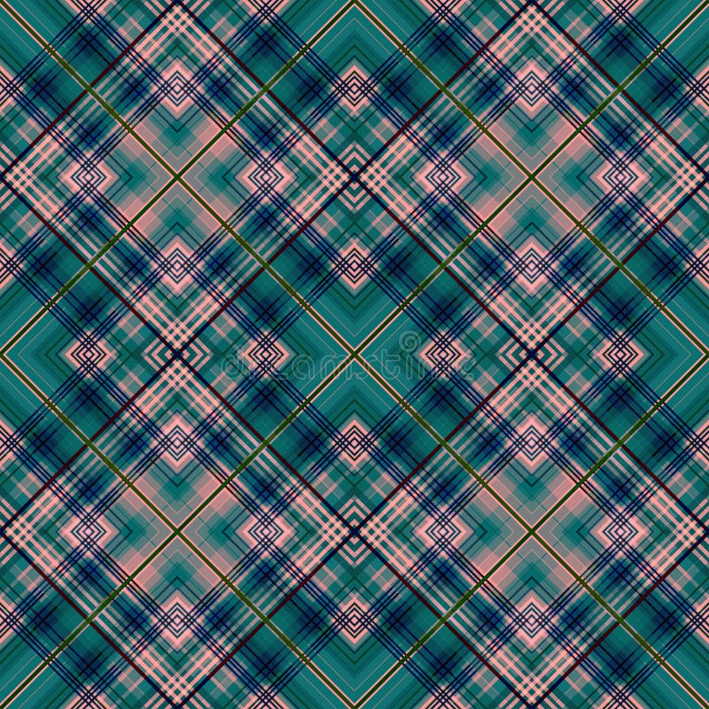 Turquoise Checkered Seamless Pattern Design Stock Illustration ...