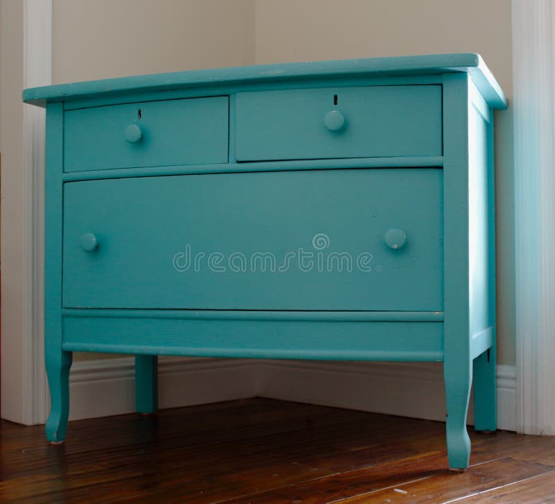 Turquoise Chest of Drawers stock image. Image of chest - 94230151