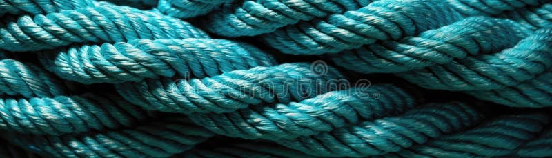 Turquoise Close Up Very Detailed Pattern of Ropes Panoramic Banner ...
