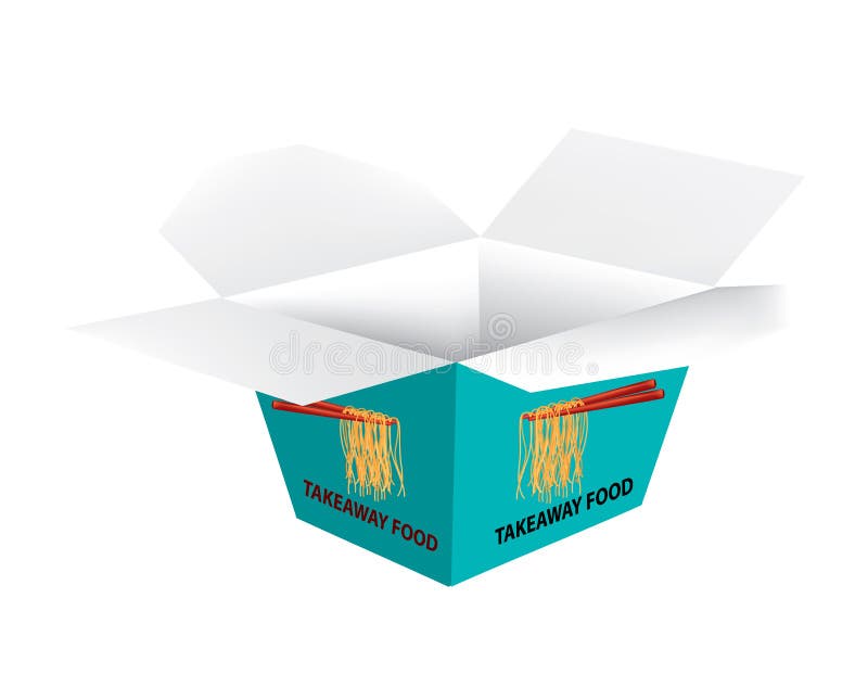 Turquoise Color Packaging for Takeaway Stock Vector - Illustration of ...
