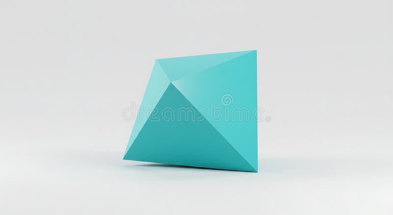Turquoise-colored Geometric Shape Resembling a Skewed Pyramid Rests on ...