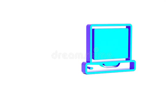 Turquoise Creating Robot Icon Isolated on White Background. Artificial ...