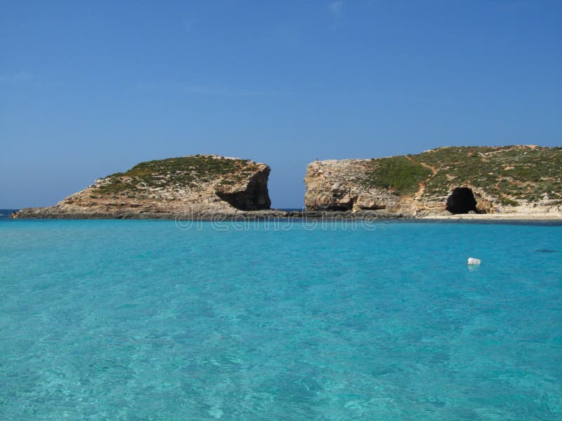 Turquoise Crystal Clear Sea and Cave at Blue Lagoon, Comino Island ...