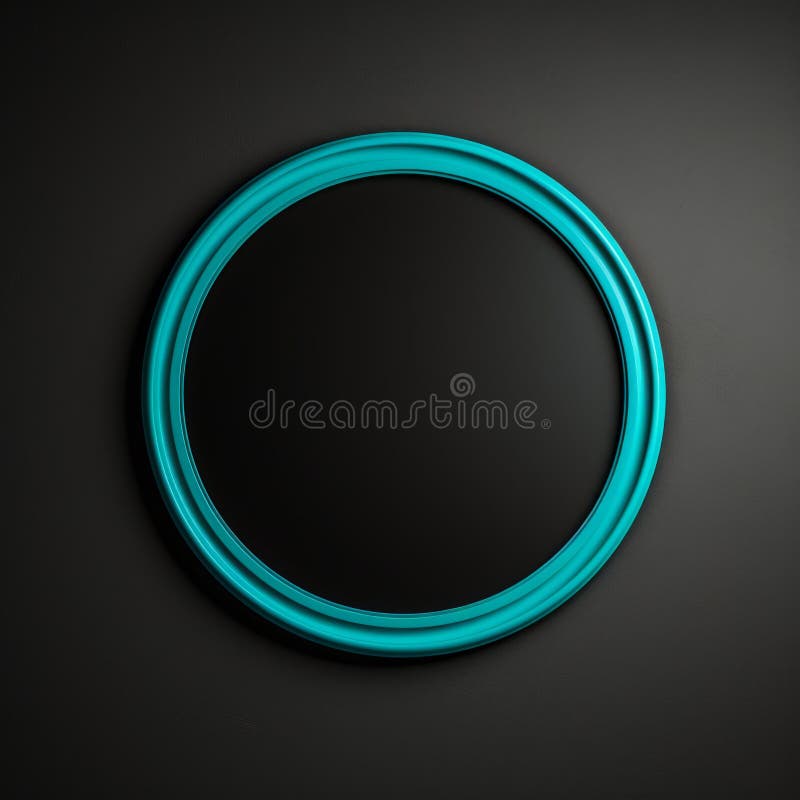 Turquoise Crystal Minimalistic Round Picture Frame. Stock Illustration ...