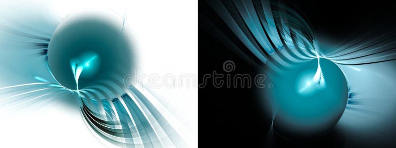 Turquoise Curved Rays Radiate from a Circle on White and Black ...