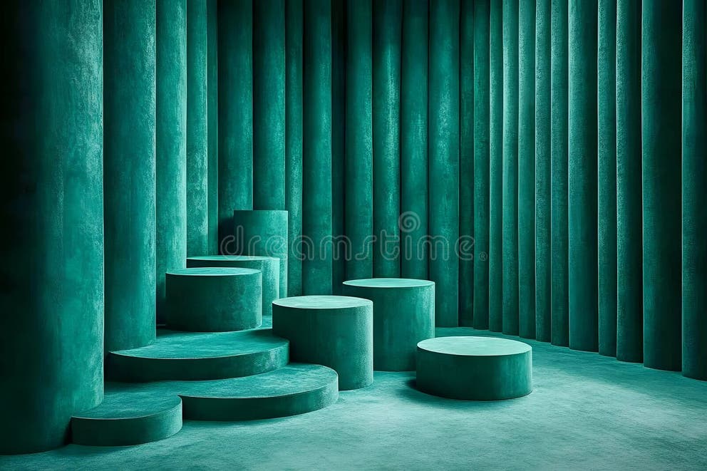 Elegant Contemporary Interior Design with Turquoise Cylindrical ...