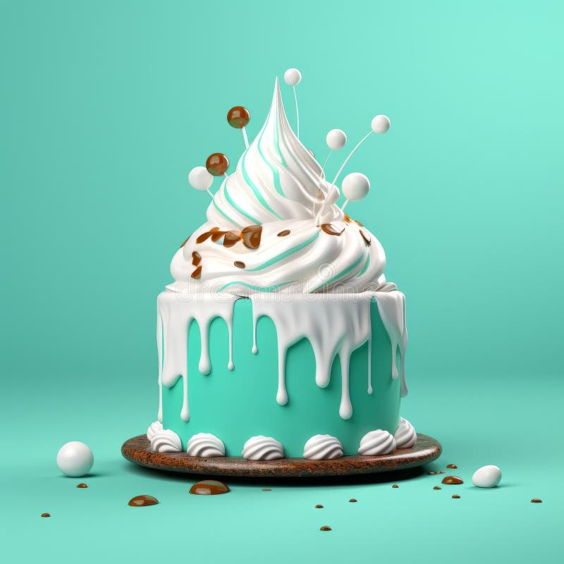 Turquoise 3d Concept Art Cake - Free Stock Image Stock Illustration ...