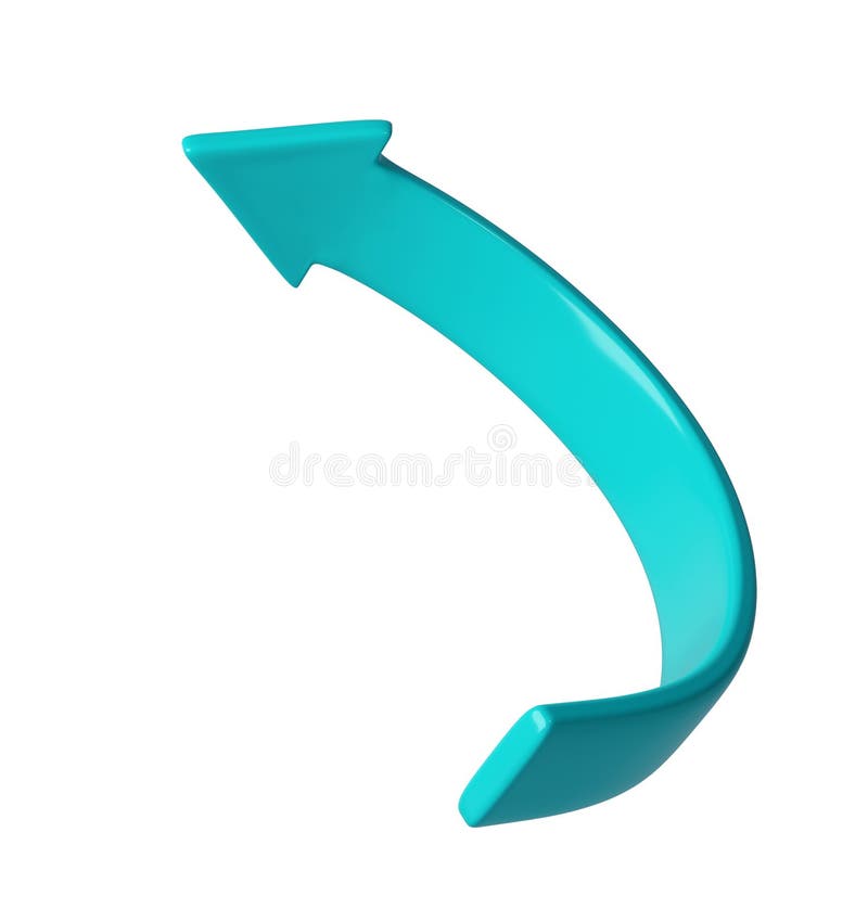 Turquoise 3d Half Circle Arrow Up Direction. Sign or Icon for Web ...