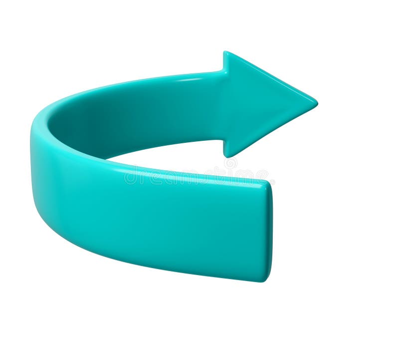 Turquoise 3d Half Circle Arrow Up Direction. Sign or Icon for Web ...
