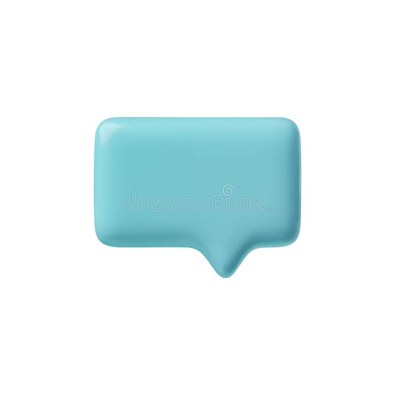Turquoise 3D Speech Bubble Icon Vector Illustration Stock Vector ...