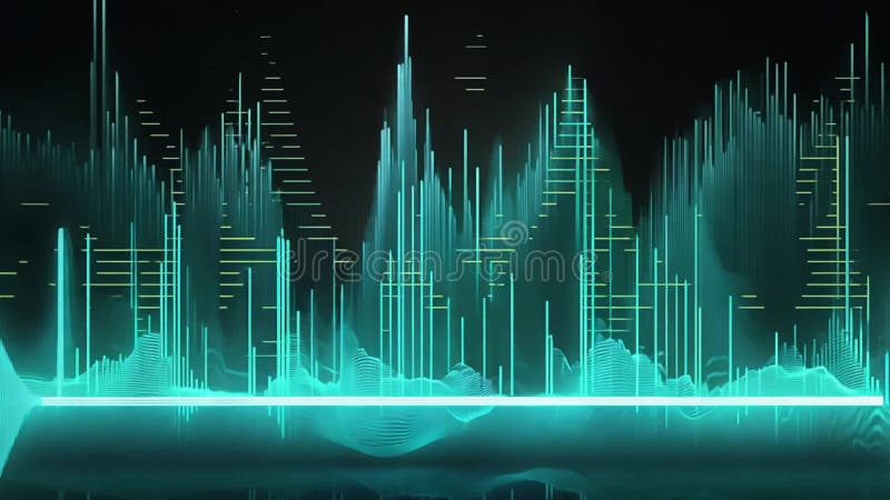Turquoise Digital Waveforms Stock Video - Video of generated, flow ...