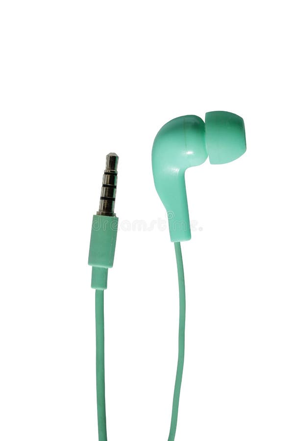Turquoise Earphones with a Plug Stock Photo - Image of elegant, modern ...