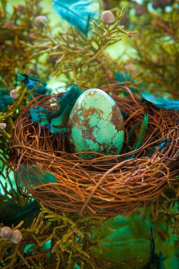 Turquoise Easter egg stock image. Image of decor, objects - 48455939