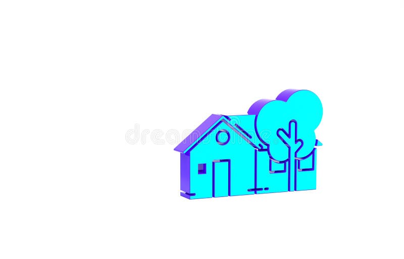 Turquoise Eco Friendly House Icon Isolated on White Background. Eco ...