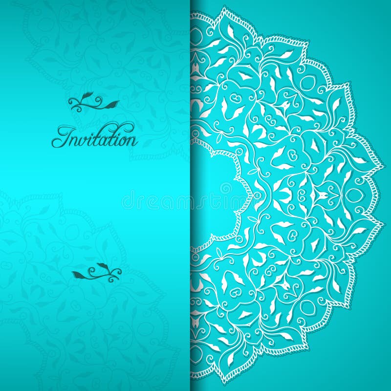 Turquoise Floral Party Invitations