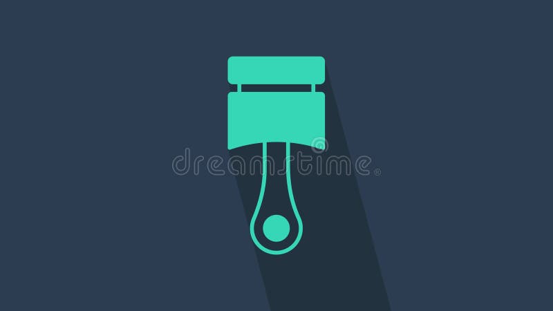 Turquoise Engine Piston Icon Isolated on Blue Background. Car Engine ...
