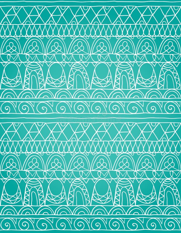Turquoise Ethnic Pattern Vector Stock Vector - Illustration of decor ...