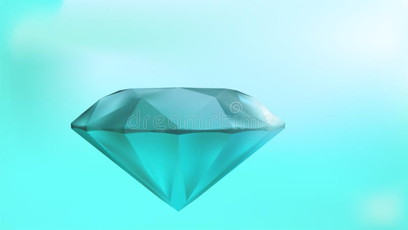 Turquoise faceted diamond. stock illustration. Illustration of flare ...