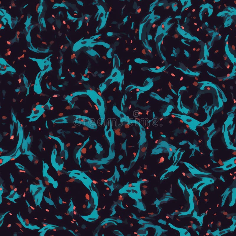 Turquoise Flame Leopard Pattern Design. Abstract Leopard Spots with a ...
