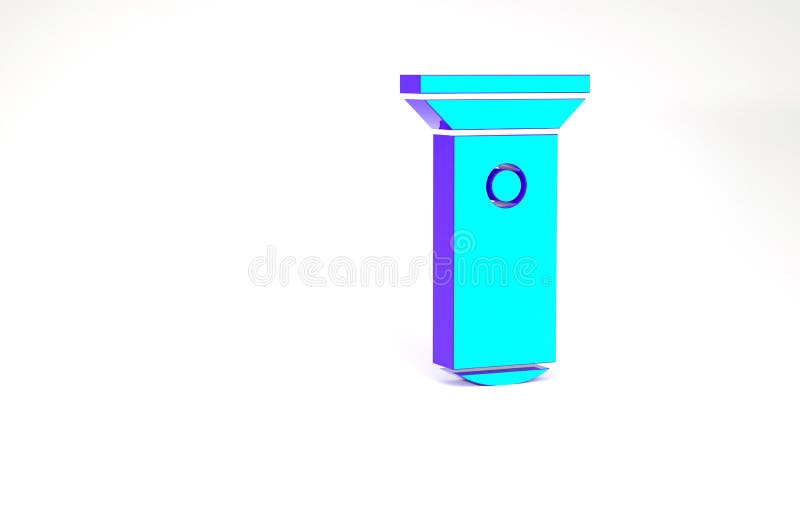 Turquoise Flashlight Icon Isolated on White Background. Minimalism ...