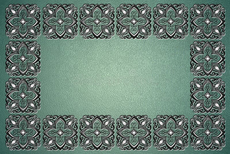 Turquoise floral frame stock image. Image of drawing - 69776197
