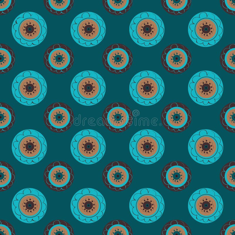 Turquoise Flowers Abstract Seamless Pattern Background Stock ...