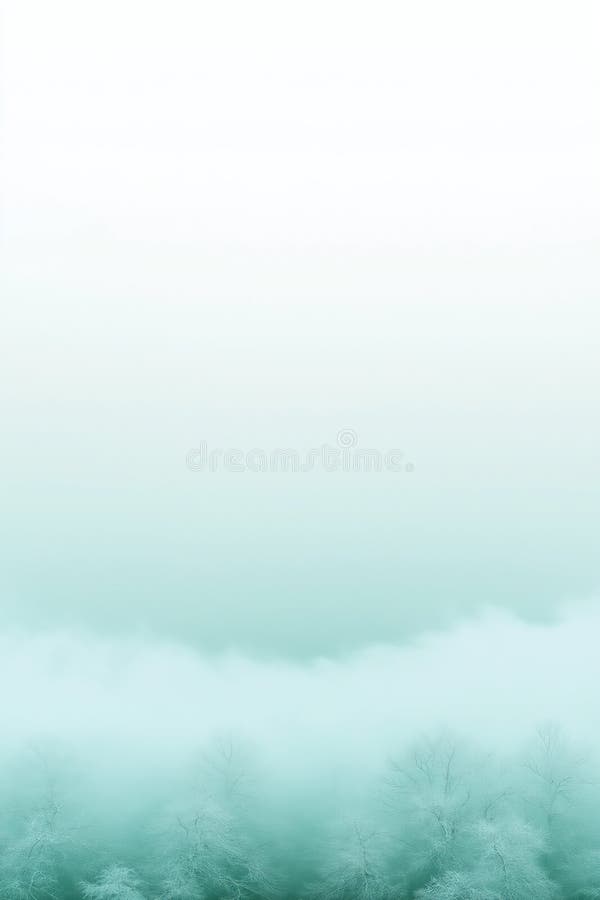 Turquoise Fog Covering a Winter Forest with Bare Trees Stock Photo ...