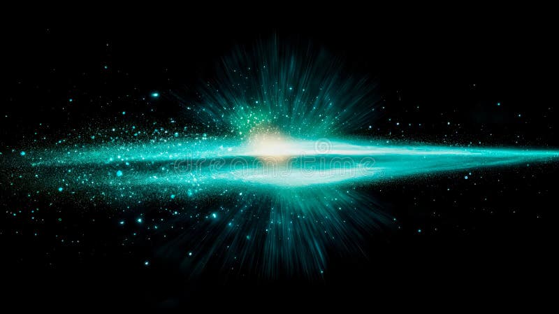 Turquoise Galaxy Shining with Star Dust and Rays of Light Stock Image ...