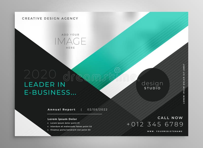 Turquoise Geometric Business Brochure Presentation Template Design ...