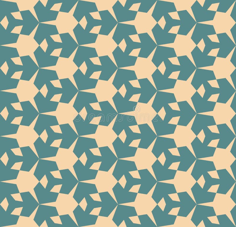 Turquoise Geometric Seamless Pattern with Triangular Shapes, Flower ...