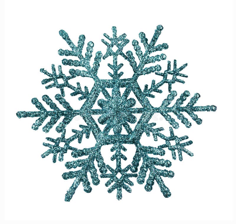 Turquoise Glitter Snowflake for Christmas Decoration Isolated Stock ...