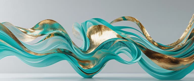 Turquoise and Gold Abstract Art Creating Stunning Visuals Stock Photo ...