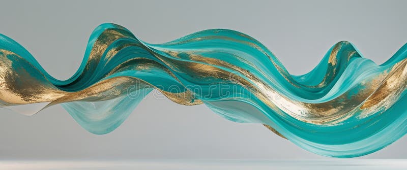 Turquoise and Gold Abstract Art Creating Stunning Visuals. Stock Image ...